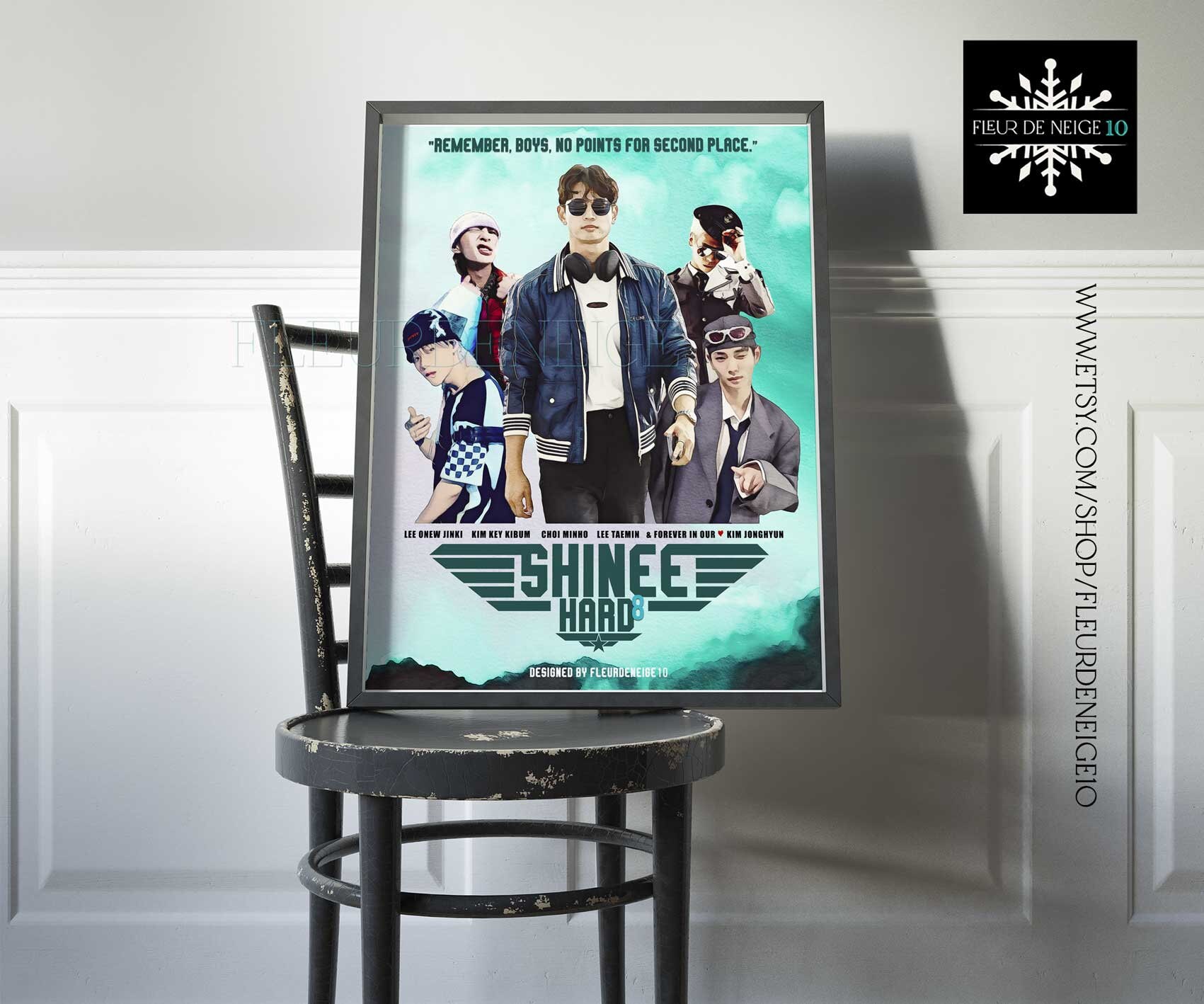 Shinee Kpop Top Gun Movie Poster Art Print Watercolor Illustration HARD ...