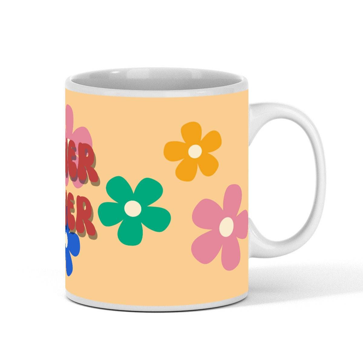 Flower Power 60's Retro Style Glossy Ceramic Mug - Etsy