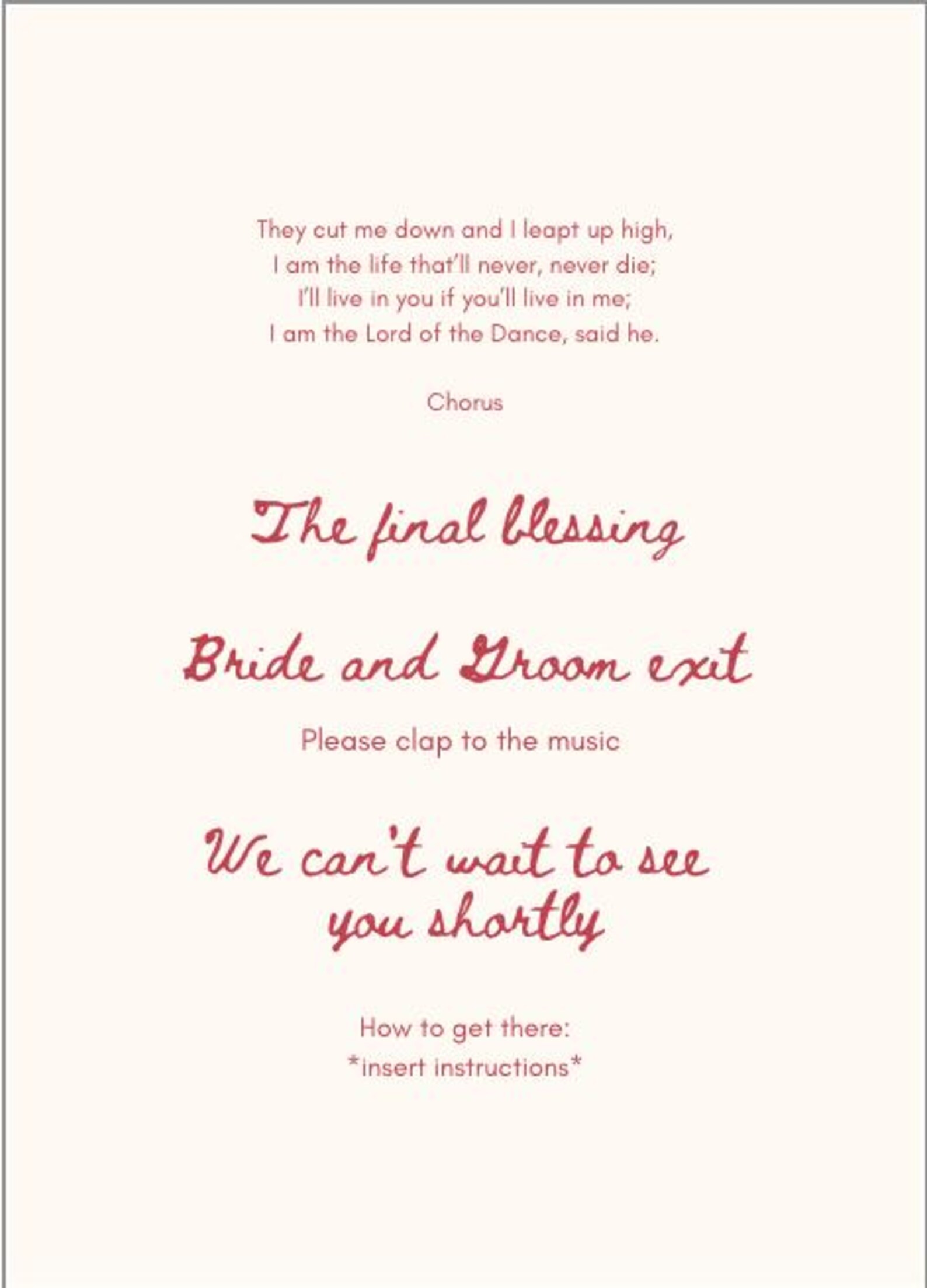 Editable Wedding Order of Service Template – Vicar-approved ...