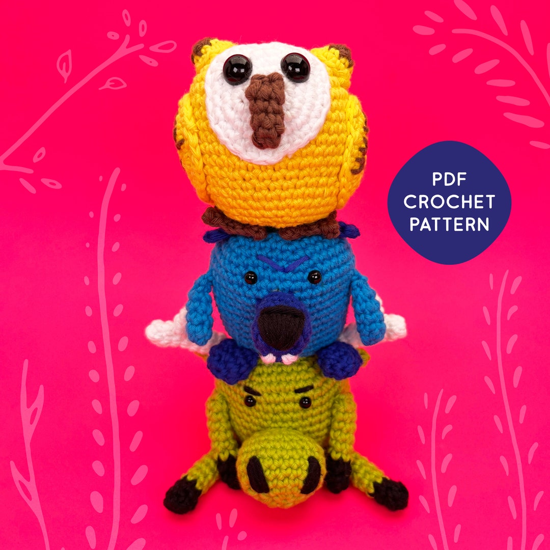 Crochet Pattern by Knotty Bear, Pigi, Woody & Stu • Woodland Animal ...