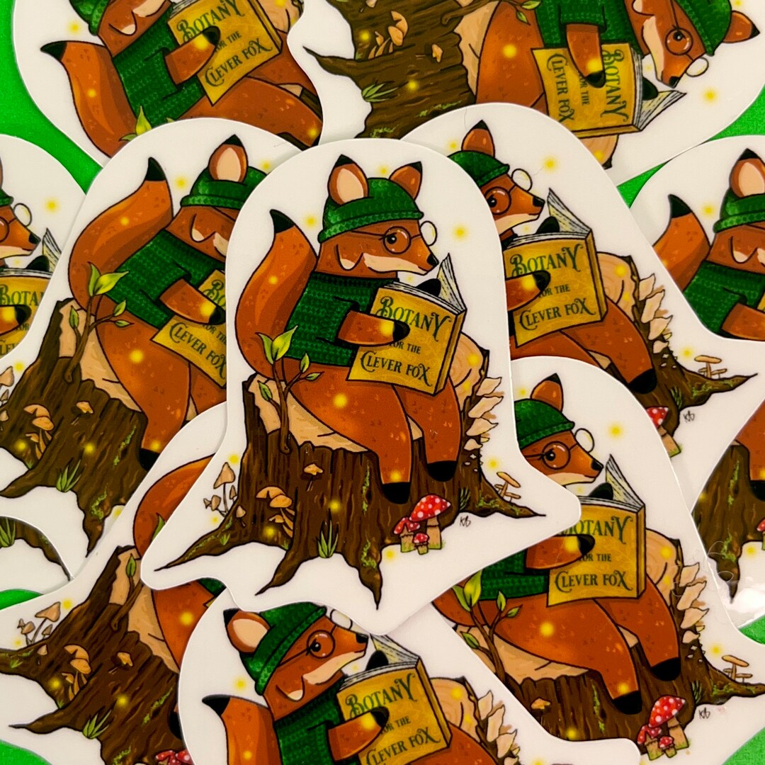 Frederick the Fox STICKER Cute Animal, Crochet Gifts, Mushrooms Love ...