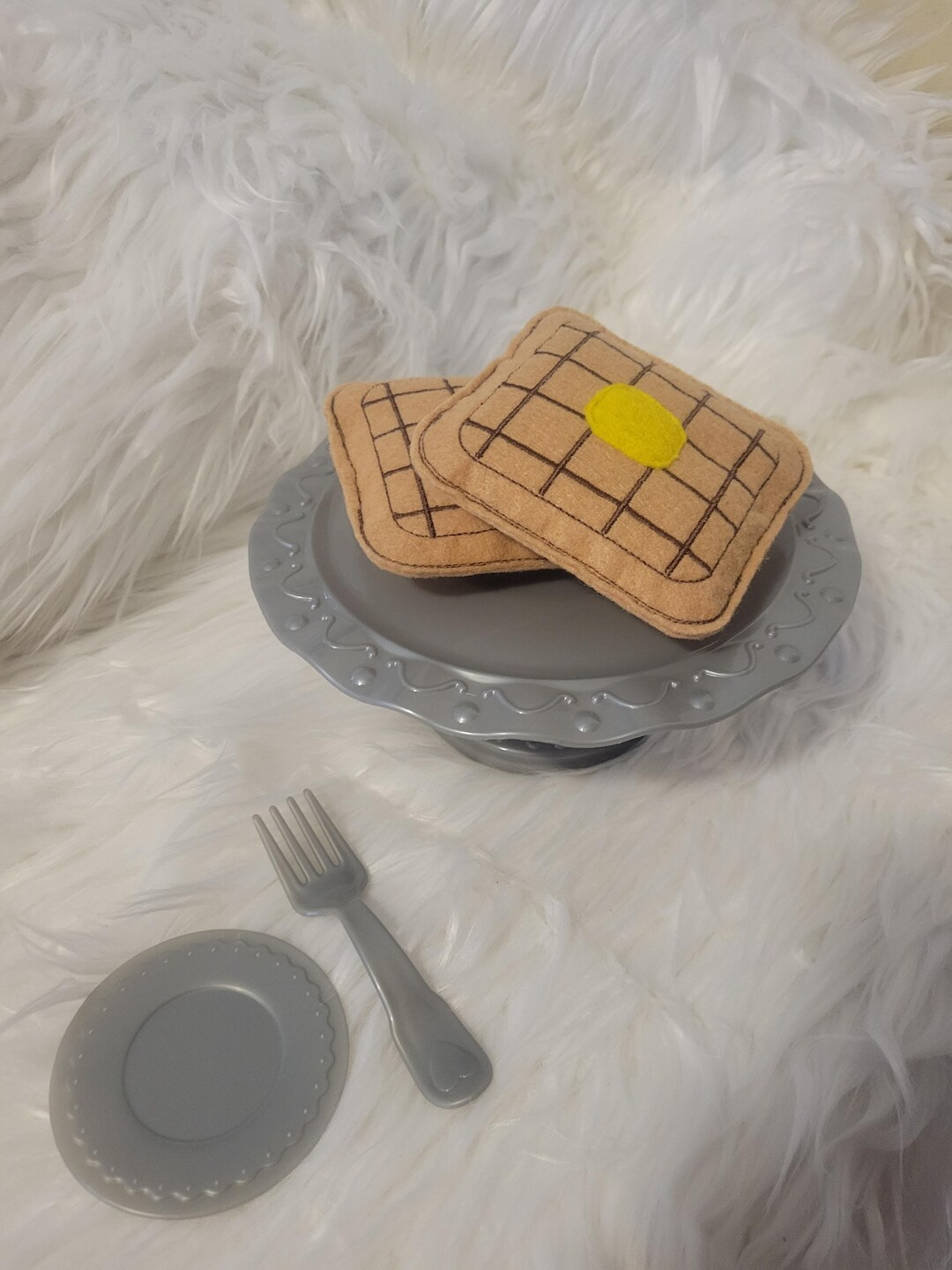 Felt Food Waffles With Butter: Pretend Play Kitchen Toy - Etsy