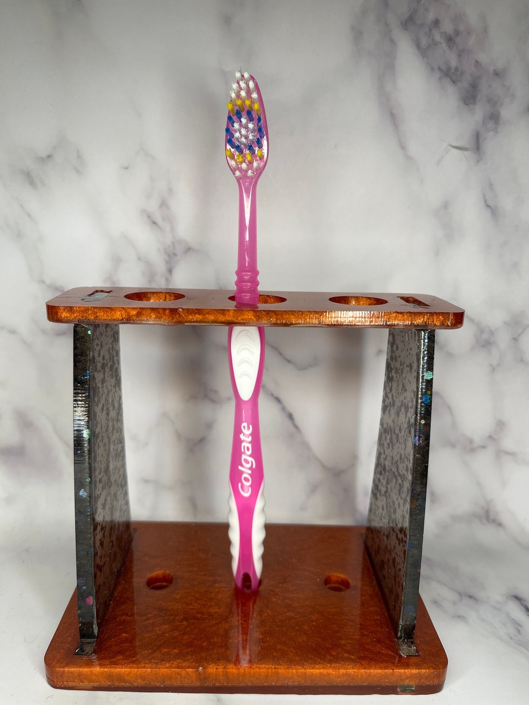 Toothbrush Holder Colored Copper With Black Glitter, Can Also Be Used ...