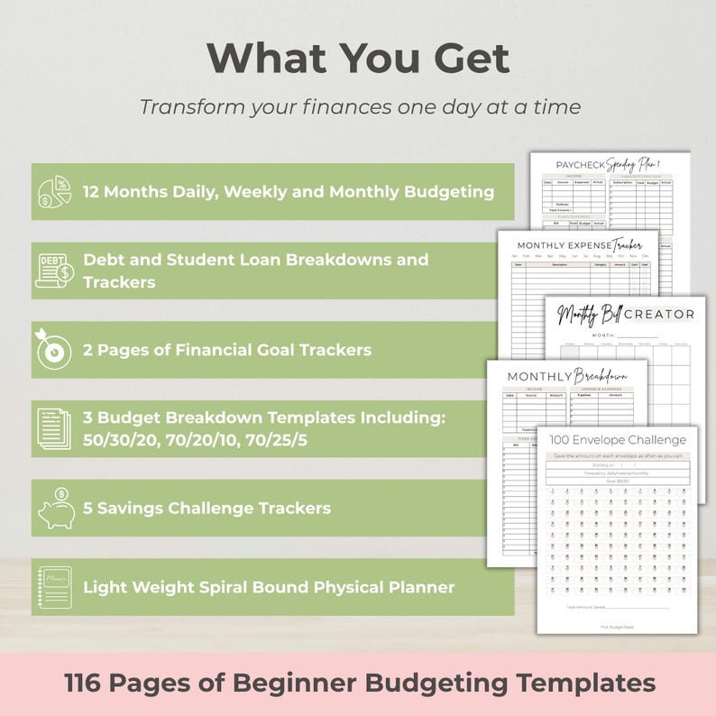 12 Month Undated New Upgraded Budget Planner, Finance Organizer ...