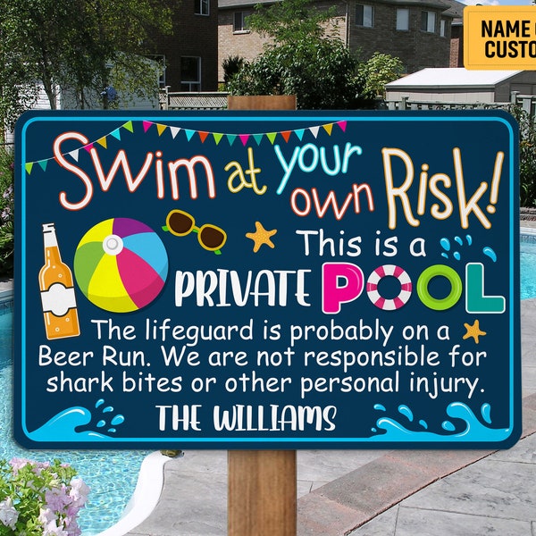 Swimming Pool Signs - Etsy