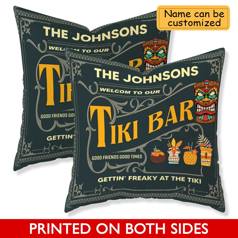 Custom Tiki Bar Pillowcase Tiki Bar Pillow Cover Tiki Bar - Etsy