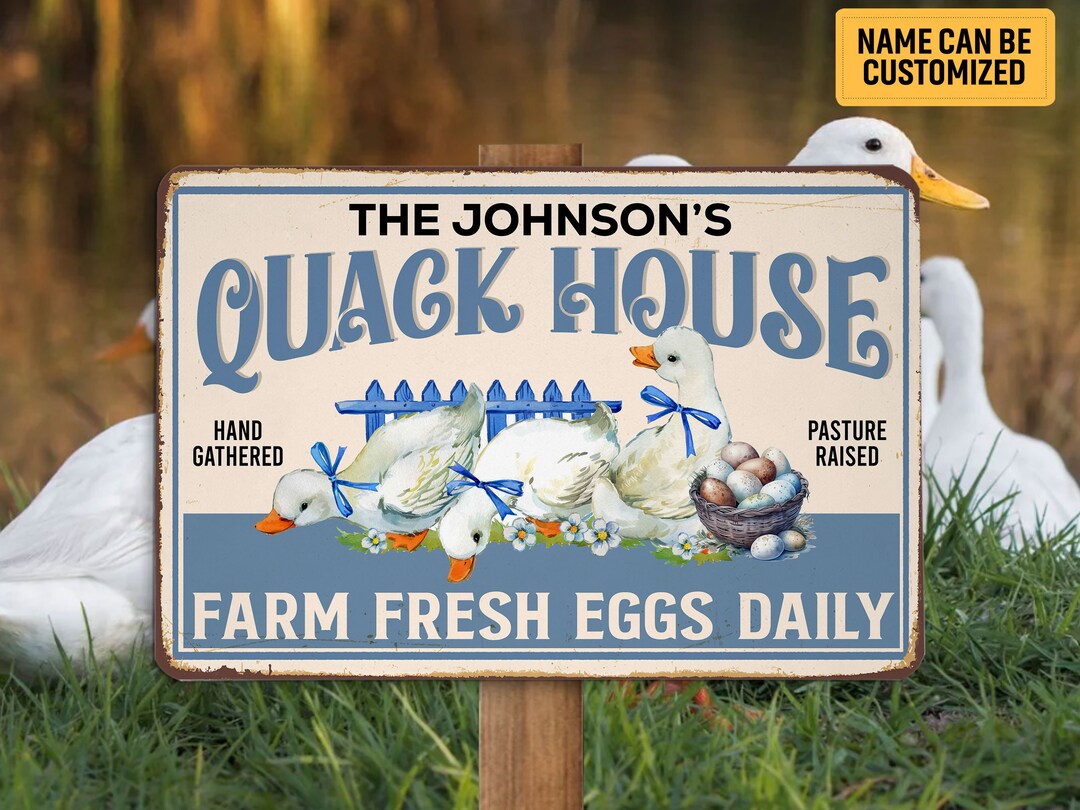 Personalized Quack House Metal Sign Custom Duck Farm Sign Duck Sign ...