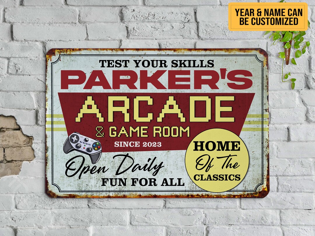 Personalized Arcade Game Room Metal Sign Classic Game Sign Gift for ...