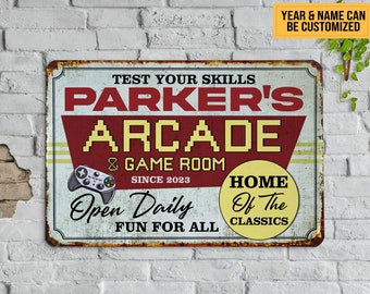 Arcade Sign Gamer Gift Custom Game Room Sign Game Room - Etsy