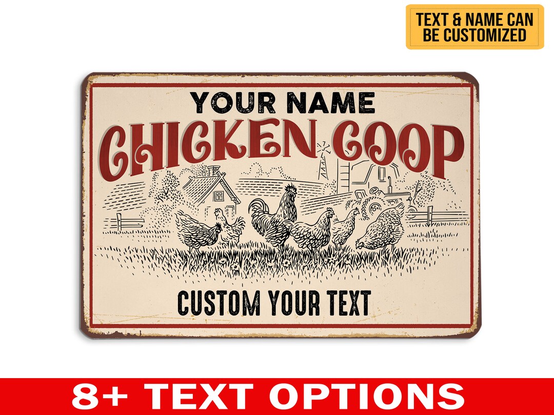 Personalized Chicken Coop Metal Vintage Chicken Farm Sign Classic ...
