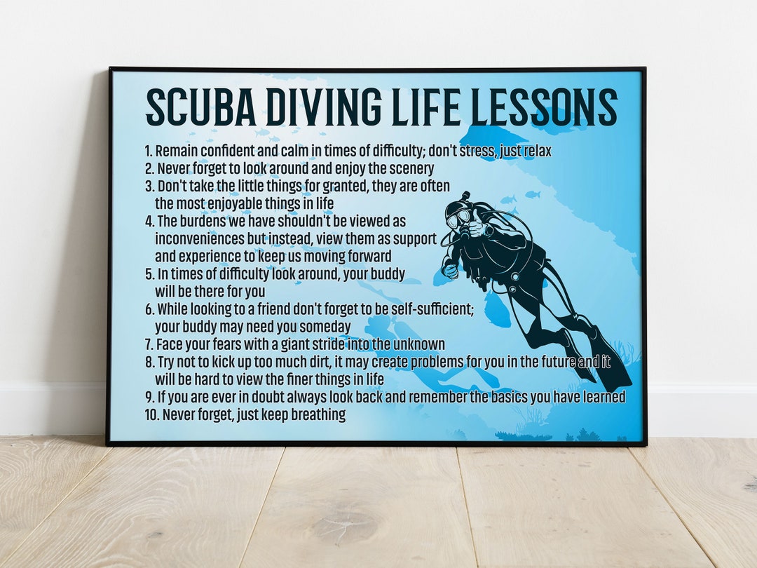 Scuba Diving Life Lessons Scuba Diving Poster Canvas Print Wall Art ...