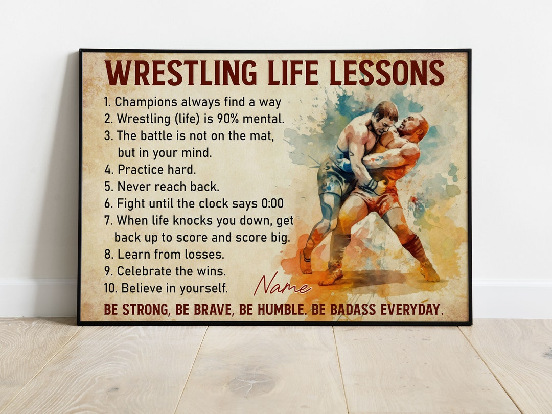 Wrestling Life Lessons Custom Name Wrestling Poster Canvas Print Wall ...