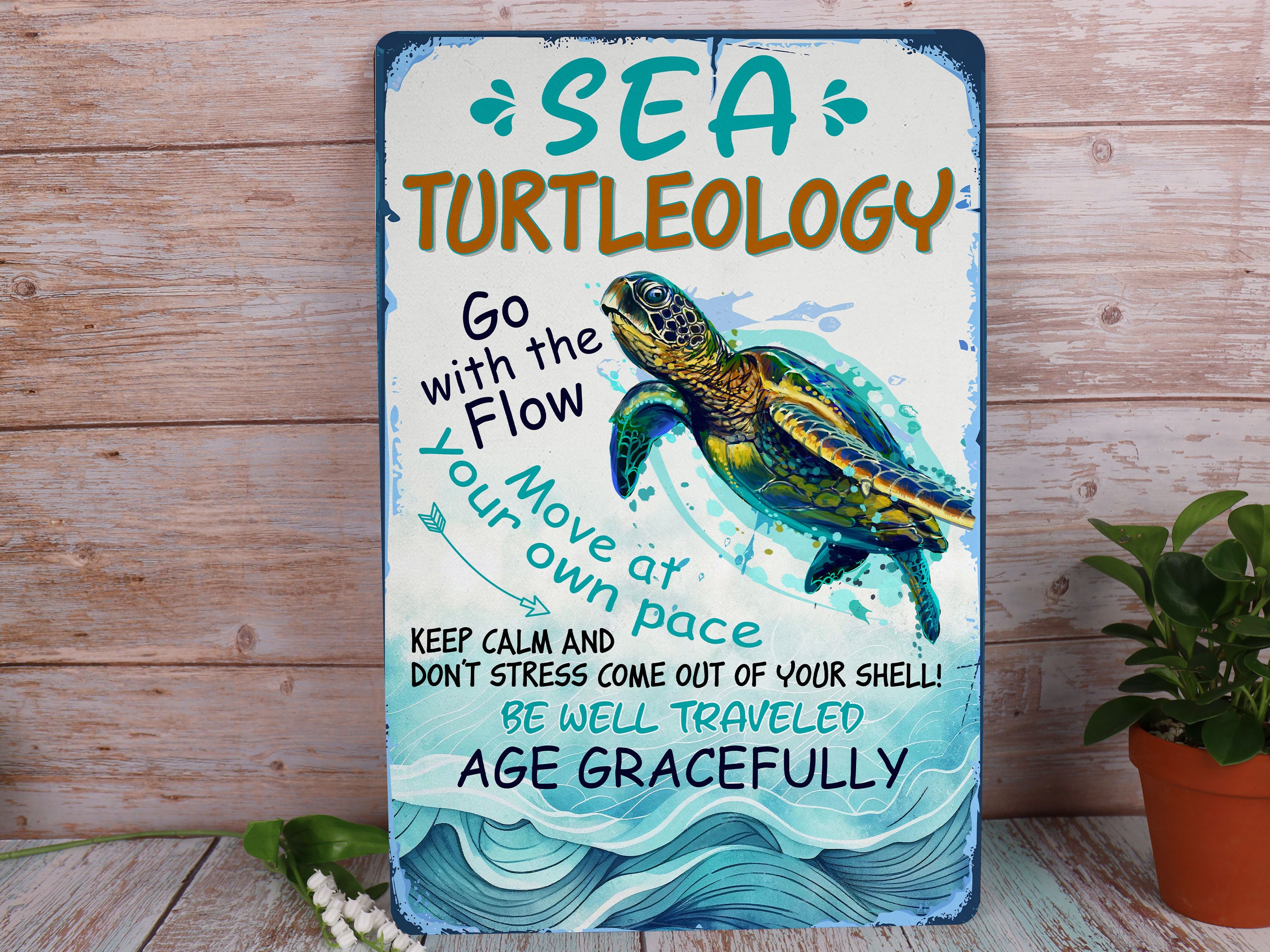 Sea Turtleology Metal Sign Sea Turtle Tin Sign Turtle Lover - Etsy