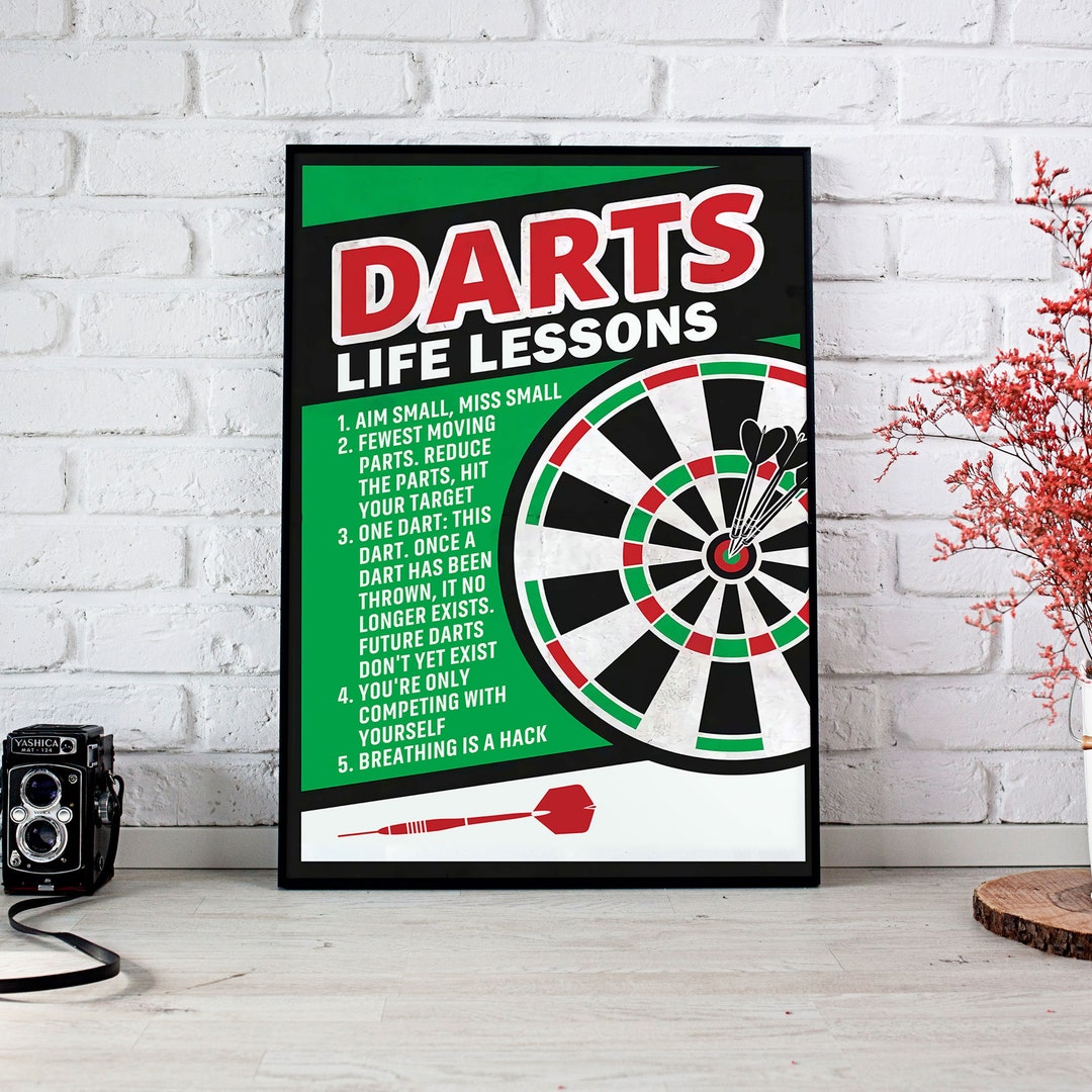 Darts Life Lessons Darts Poster Canvas Print Wall Art Game Room Decor ...