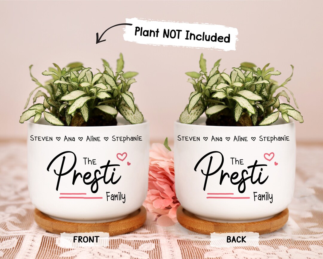 Personalized Family Plant Pot Ceramic Plant Holder Mini Planter Flower ...
