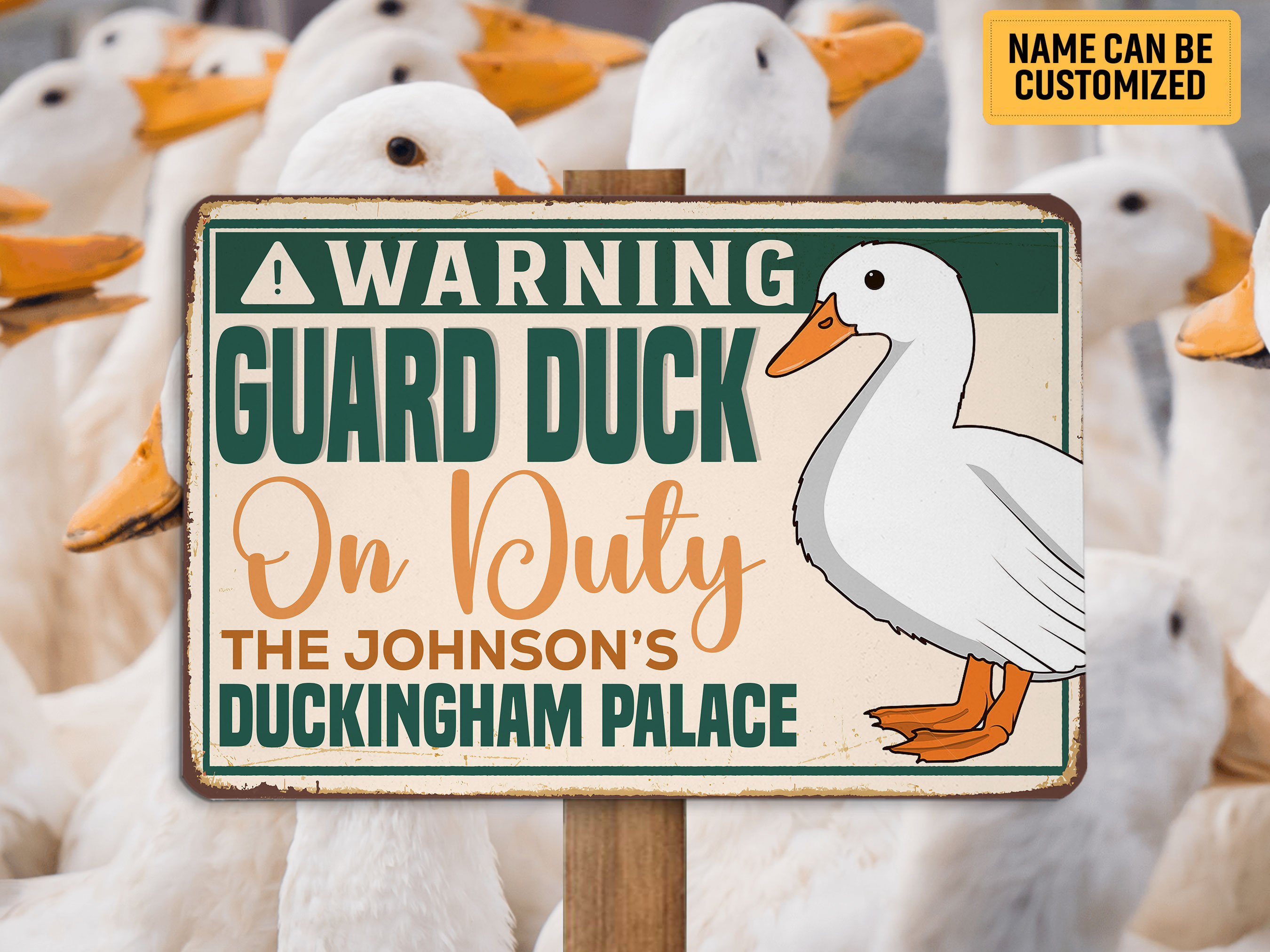 Personalized Warning Guard Duck House Metal Sign Custom Quack House ...