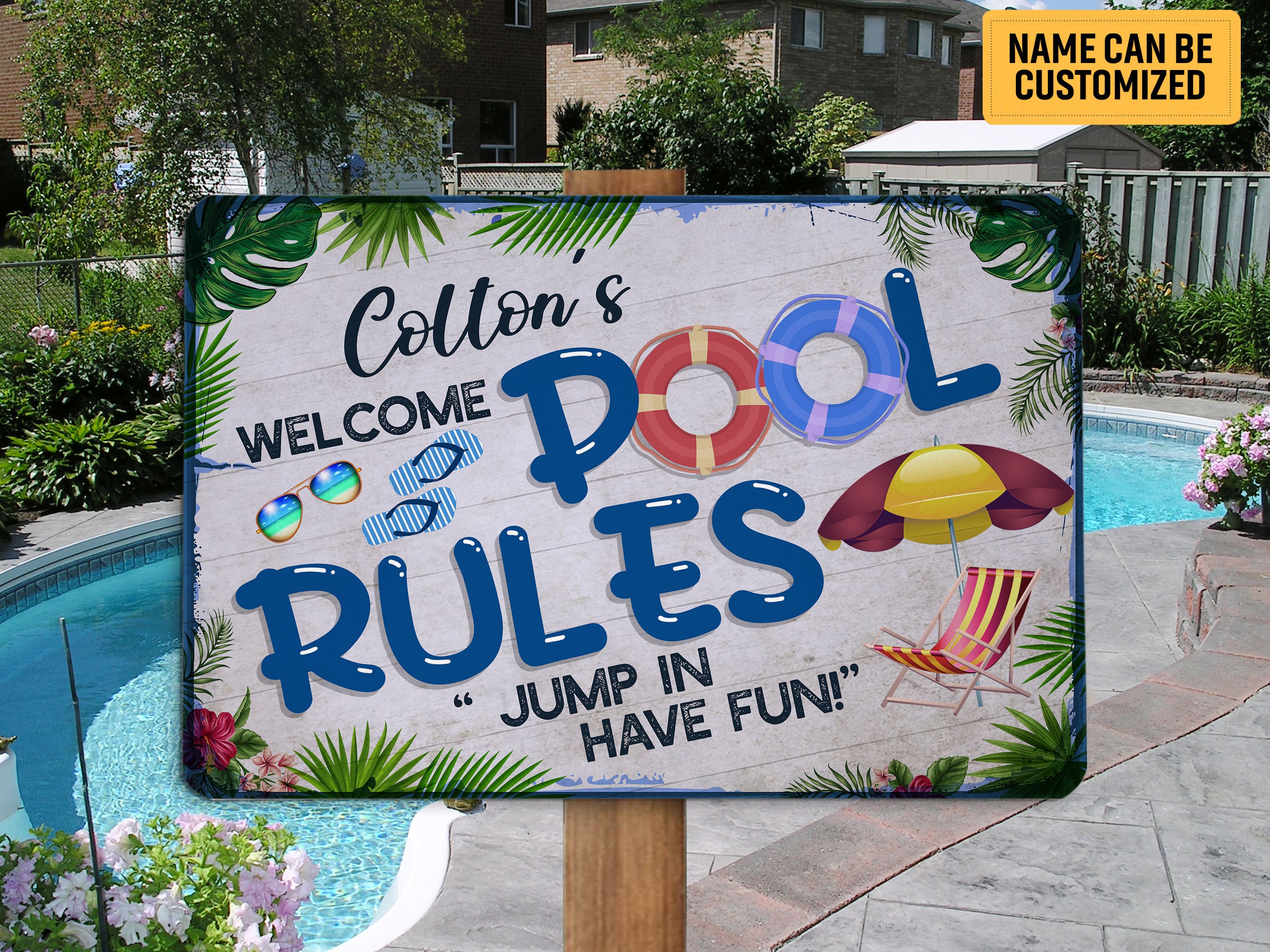 Personalized Swimming Pool Sign Pool Rules Metal Sign - Etsy