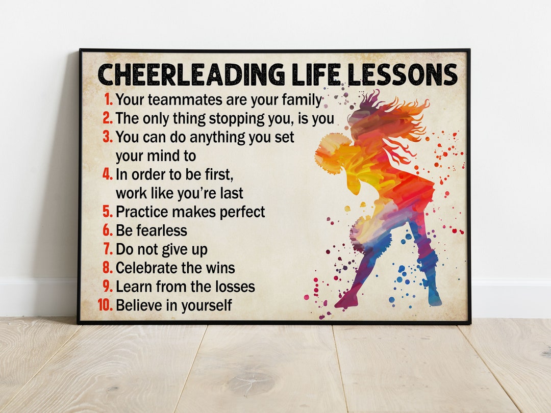 Cheerleading Life Lessons Poster Canvas Watercolor Print Wall Art ...