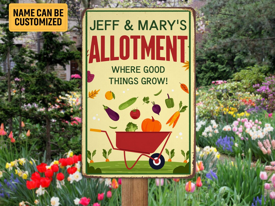 Personalized Allotment Metal Sign Vegetable Garden Sign Vegetable Patch ...
