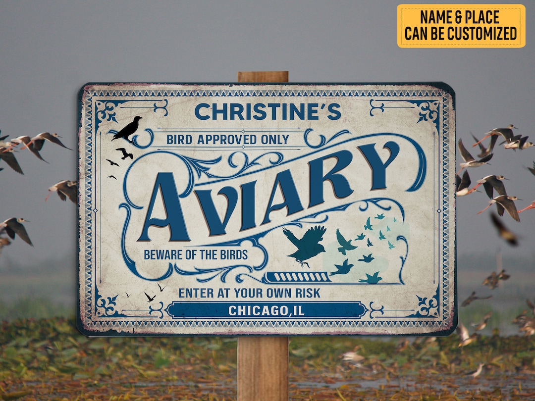 Personalized Aviary Metal Sign Custom Aviary Sign Welcome Birds Sign ...