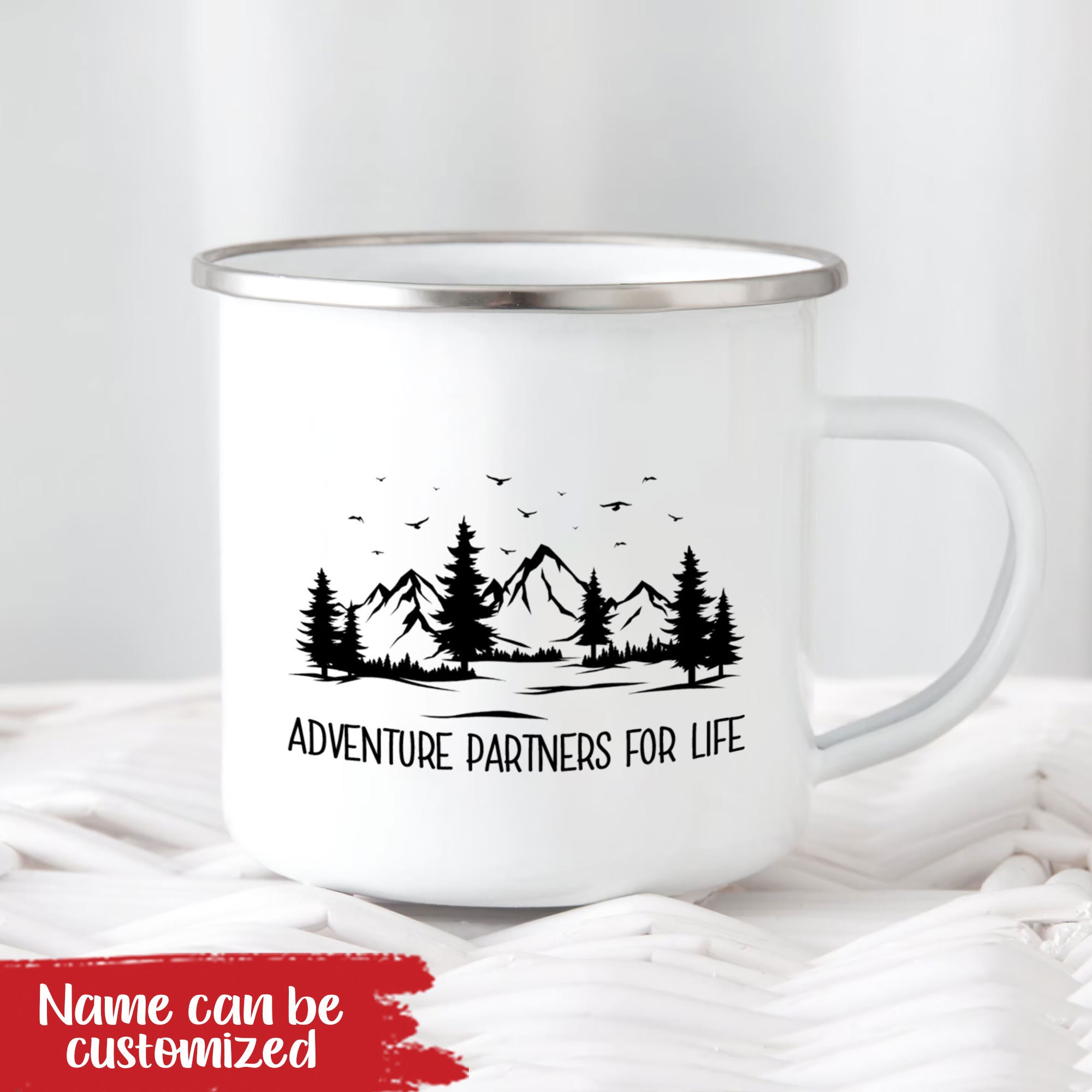 Custom Names Adventure Partners for Life Enamel Camping Mug - Etsy