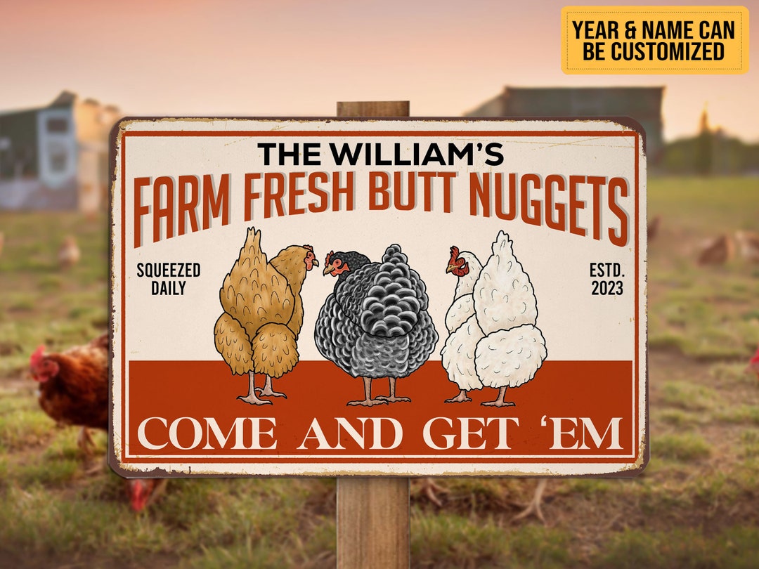 Personalized Chicken Farm Metal Sign Custom Chicken Sign Coop Farm Sign