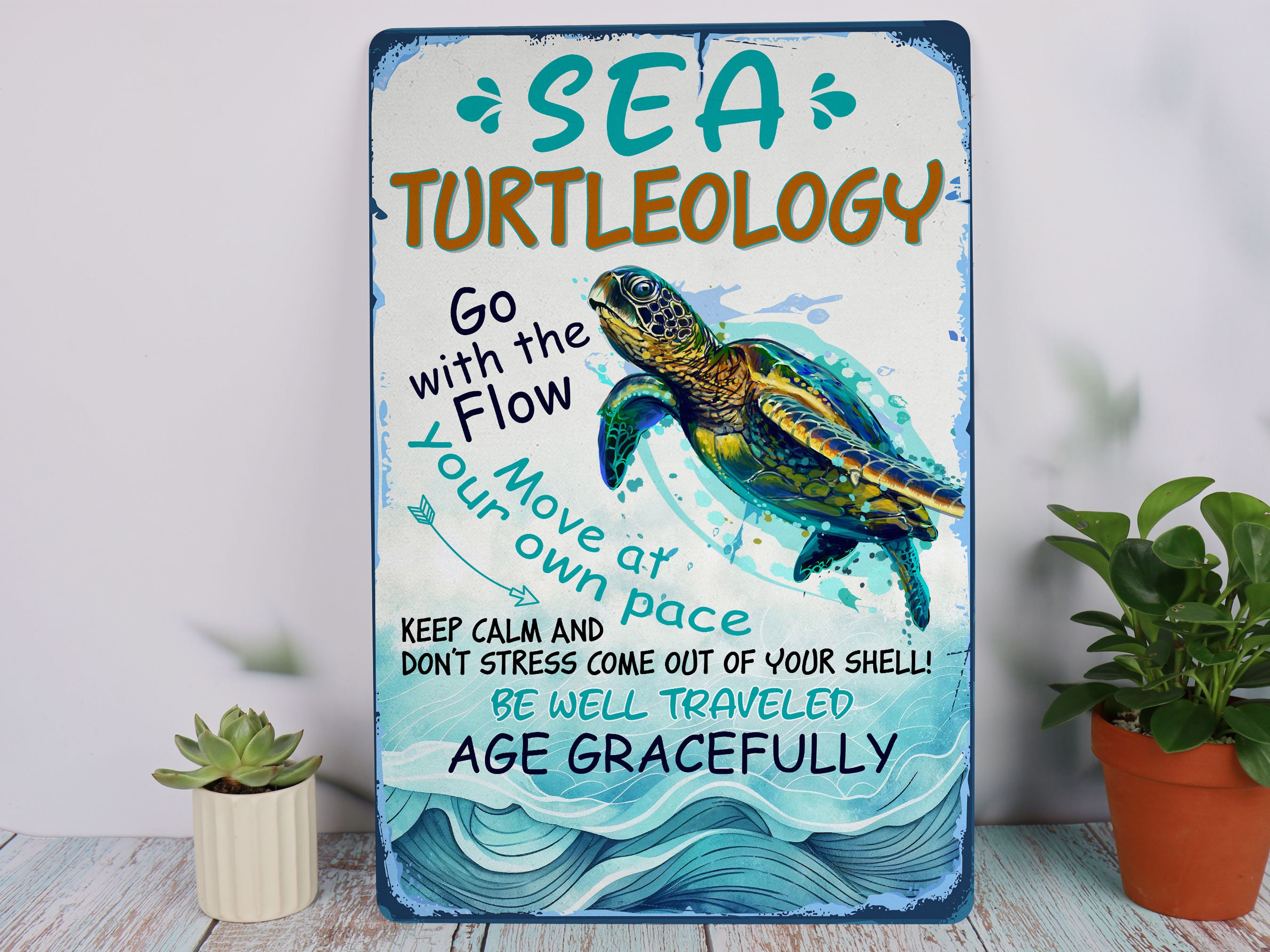 Sea Turtleology Metal Sign Sea Turtle Tin Sign Turtle Lover - Etsy