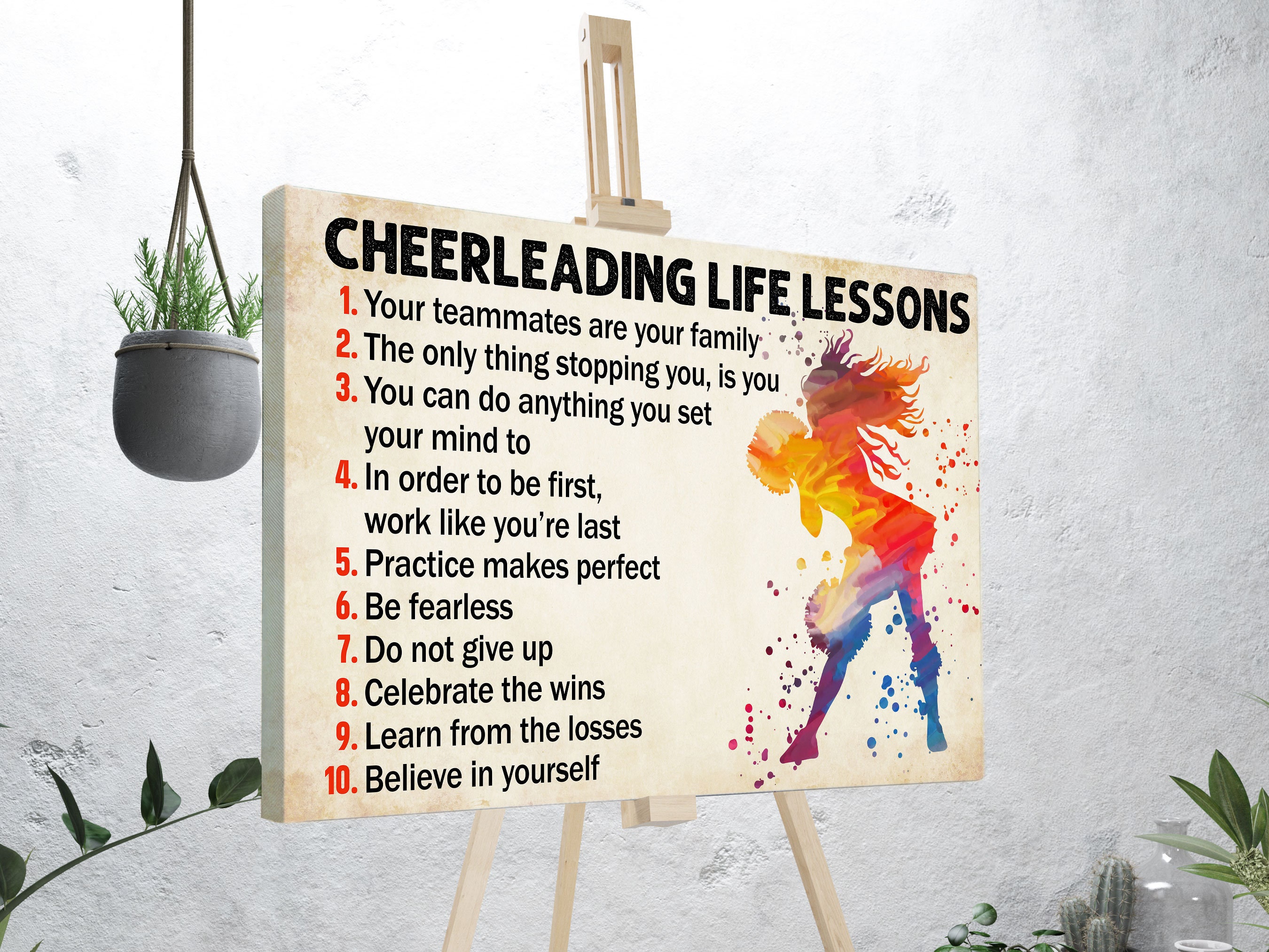 Cheerleading Life Lessons Poster Canvas Watercolor Print Wall Art ...
