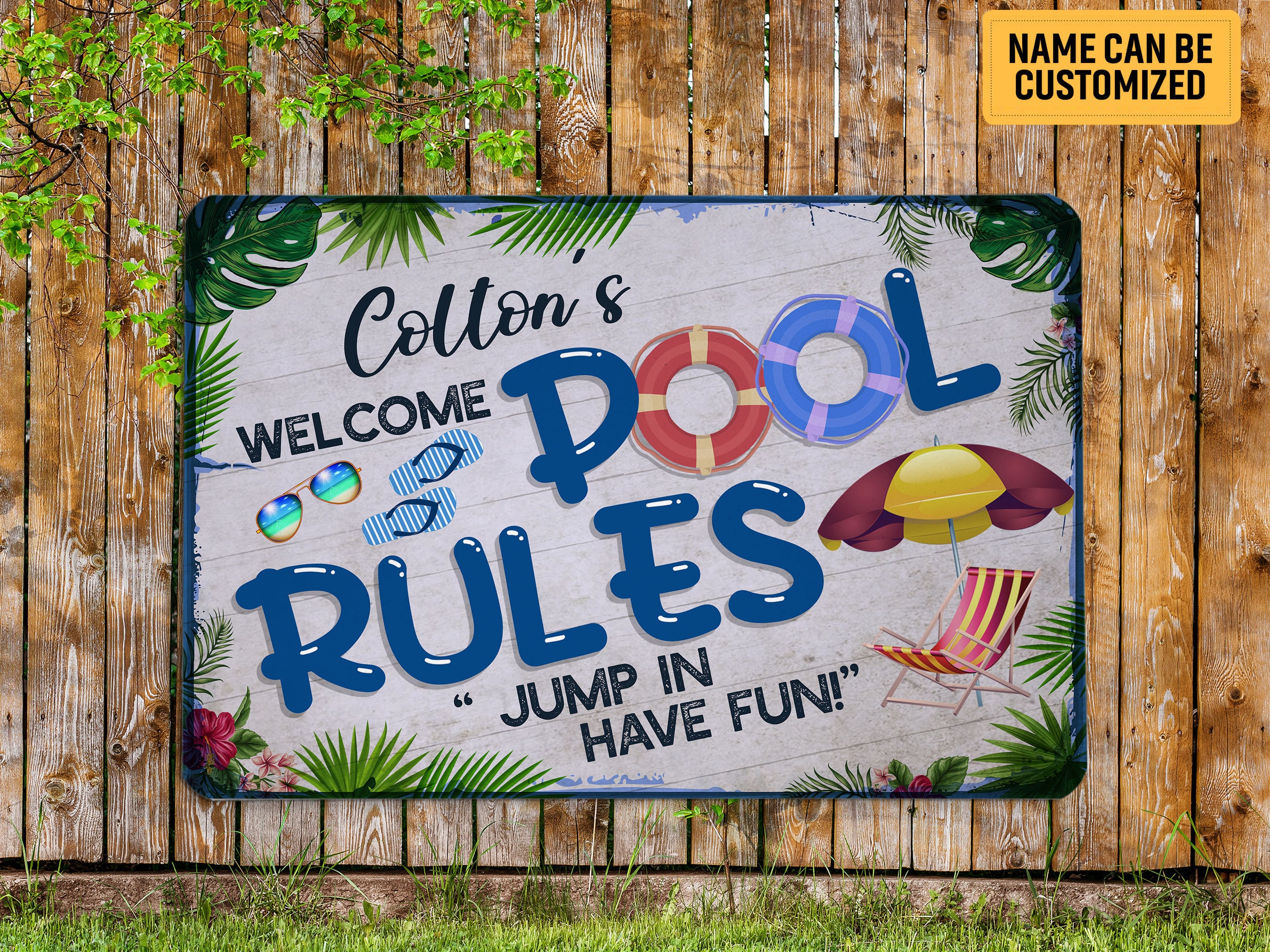 Personalized Swimming Pool Sign Pool Rules Metal Sign - Etsy
