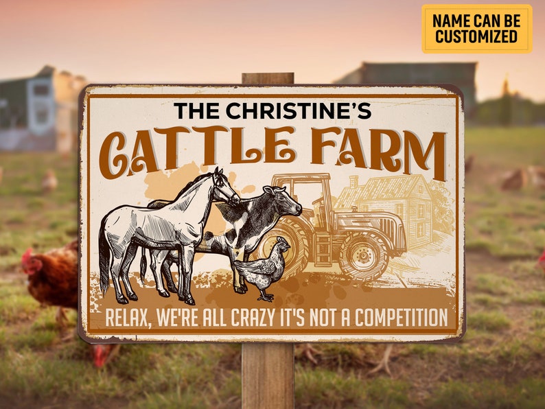Personalized Family Name Cattle Farm Metal Sign Custom Farm Sign ...