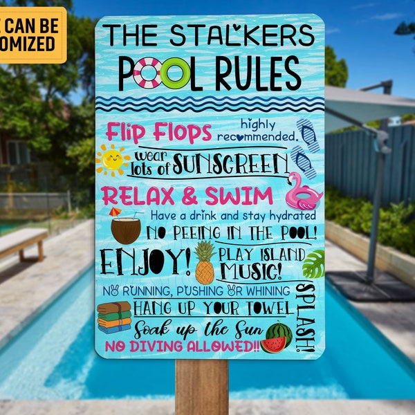 Pool Rules Sign - Etsy