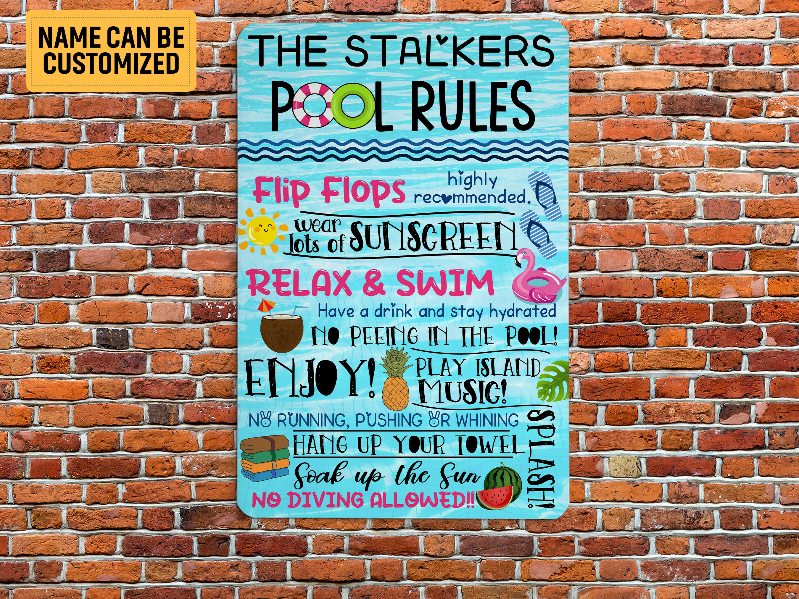 Funny Pool Rules Sign Personalized Swimming Pool Sign - Etsy