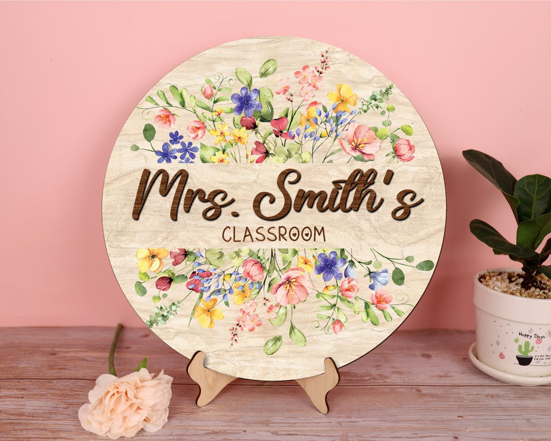 Personalized Teacher Classroom Wood Sign Layered Wooden Board Plaque ...