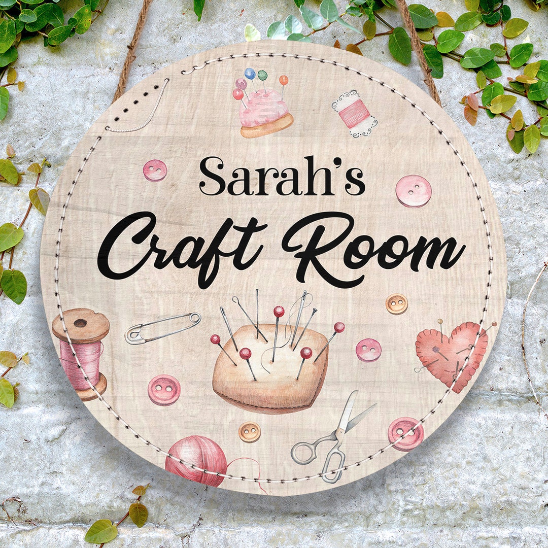 Personalized Craft Room Wood Sign, Custom Craft Room Sign, Craft Sign ...