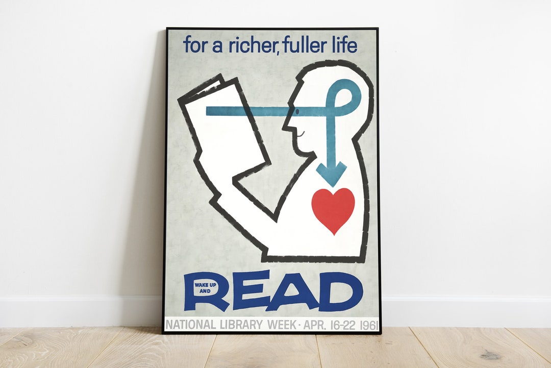 Read for Richer, Fuller Life / Vintage Retro Poster / Enjoy the Reading ...