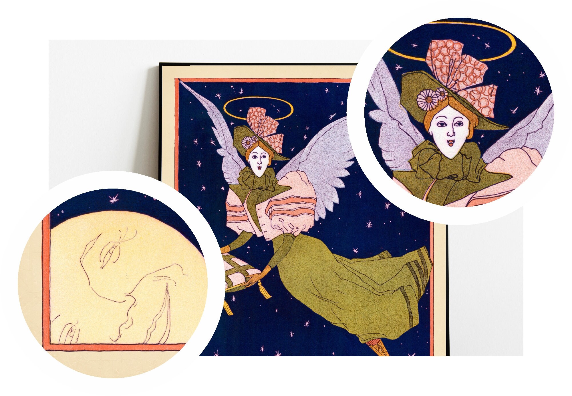 Space Angel Lady / Vintage Fairytale Retro Poster / Digital Download ...