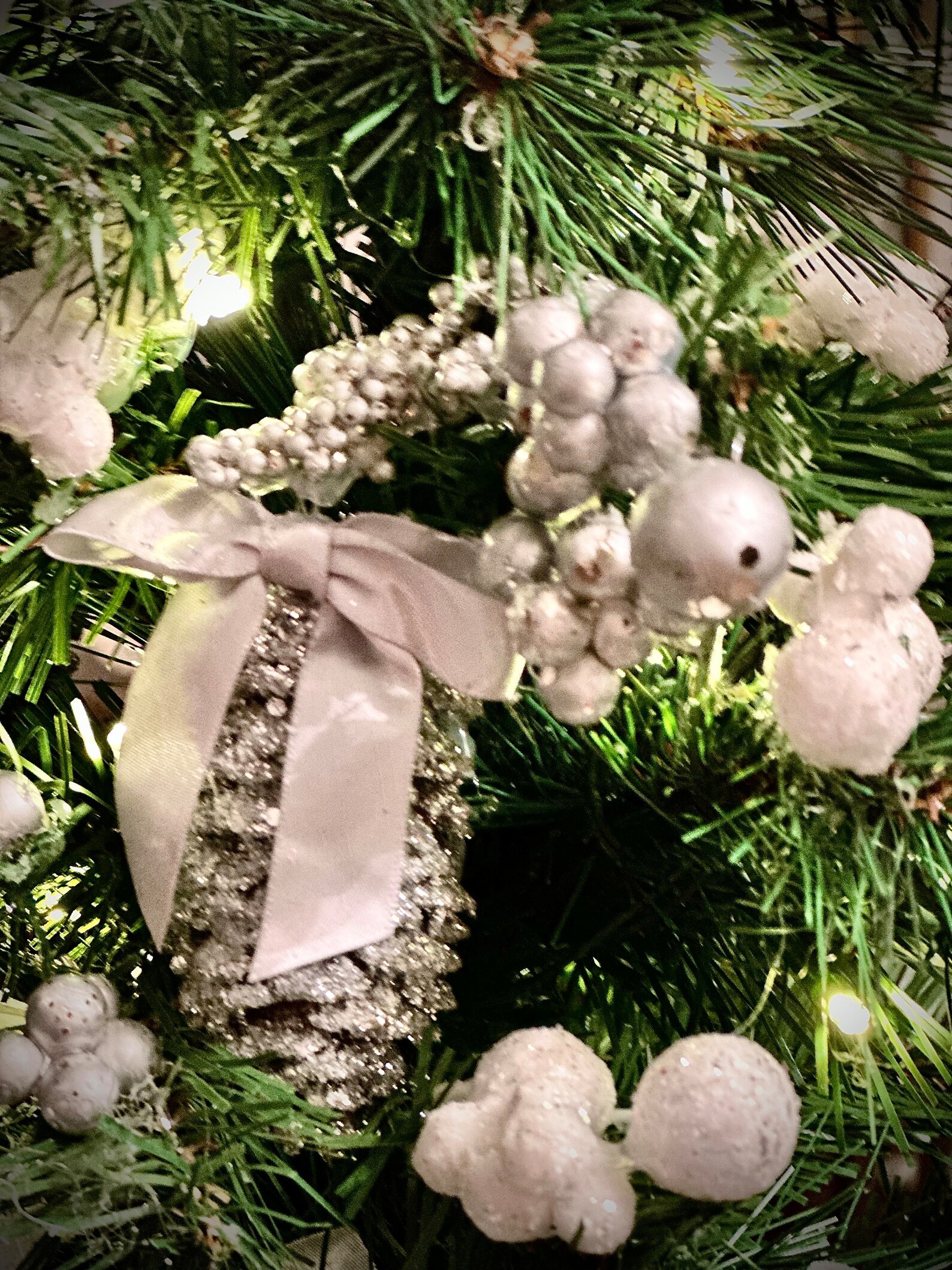 Pre Lit White and Silver Christmas Topiary / Approximately 3ft ...