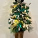 Pre- Lit Emerald Green Mini Christmas Tree/ Table Top Tree/ Topiary ...