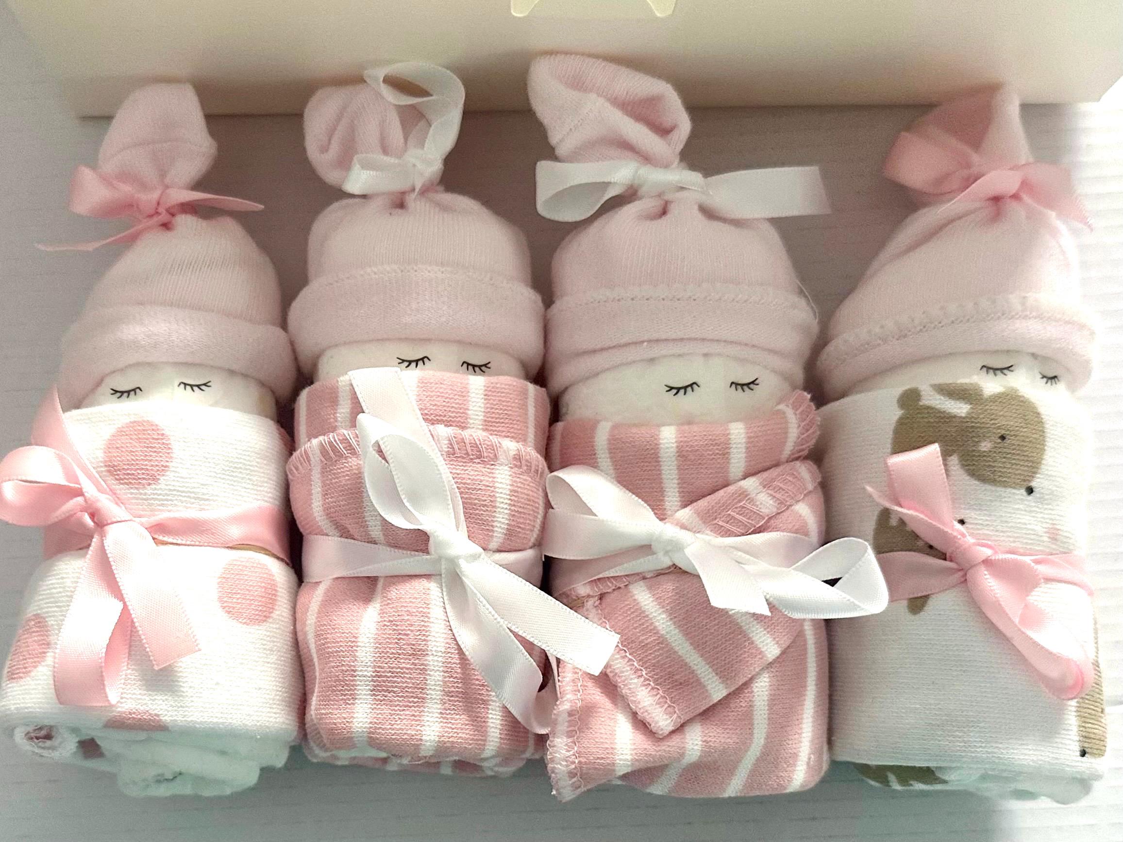 Girl / Pink / White Diaper Babies Gift Set! / Diaper Cakes/ Baby Shower ...