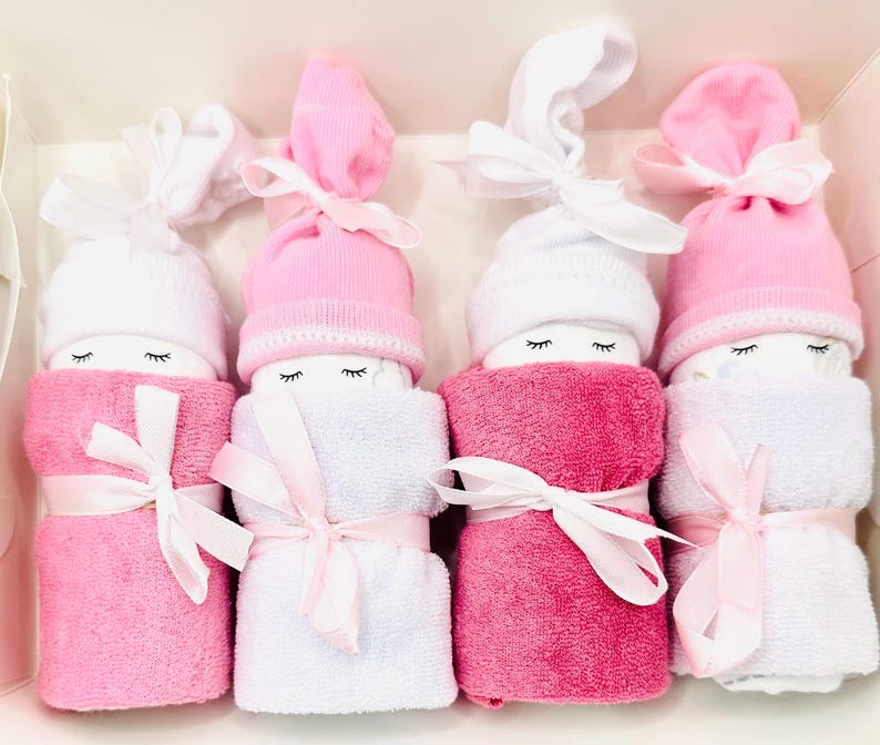 Girl /2 Shades of Pink &white Diaper Babies Gift Set! / Diaper Cakes ...