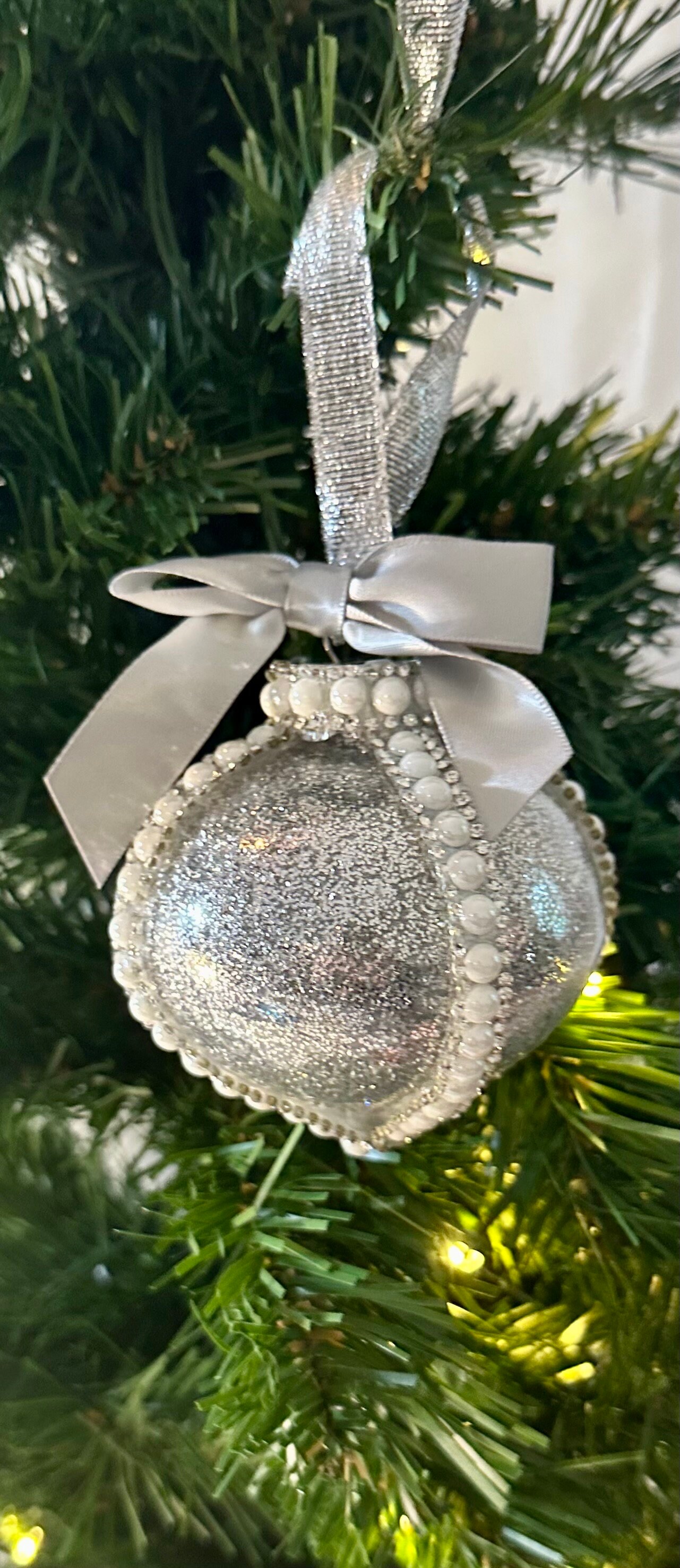 Silver Metallic Ornament Collection- Stunning Silver Glam Ornament ...
