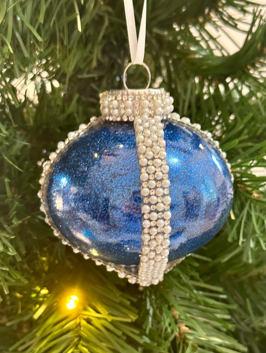 Stunning Blue Glam Ornament Collection : Beautfully Blue Glittered ...