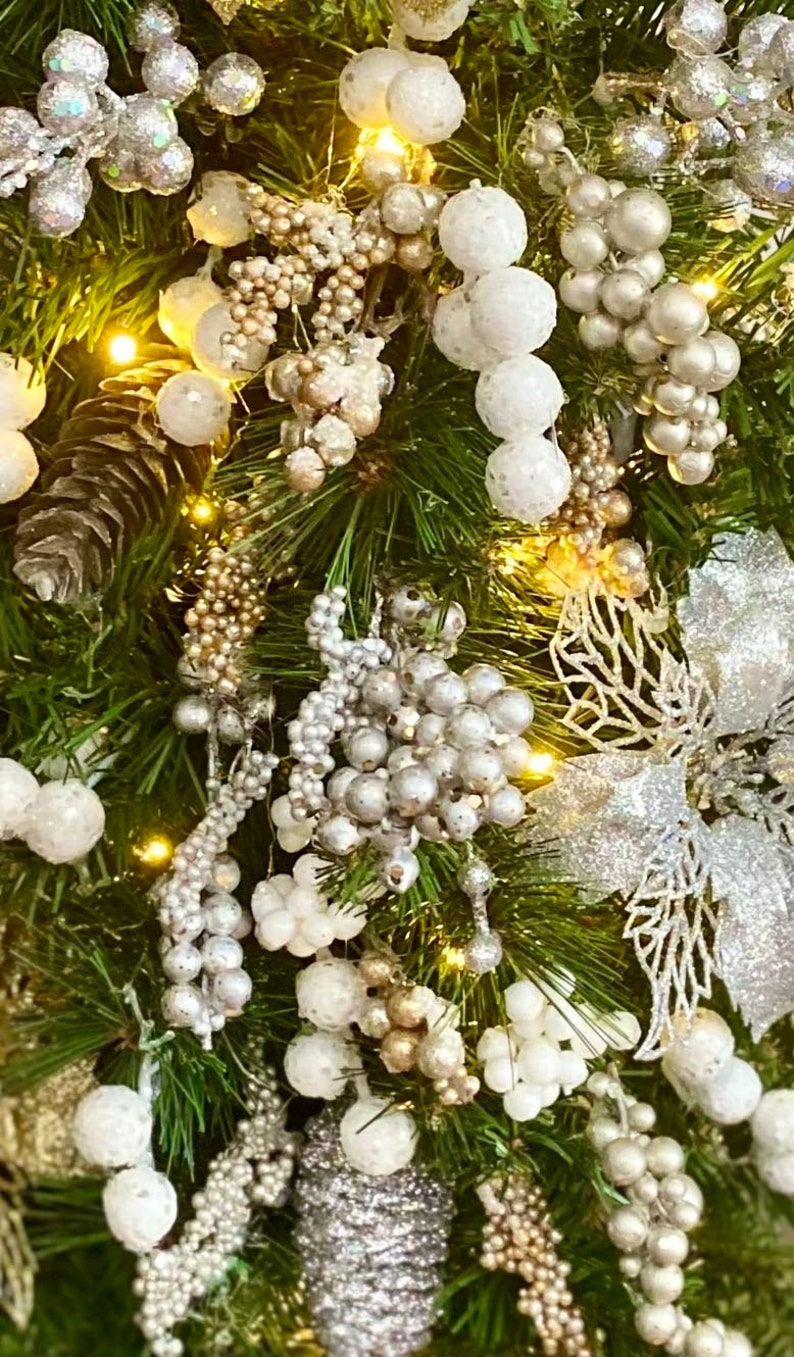 Pre Lit Metallic Christmas Topiary/ 3 Ft Decorated Christmas Tree - Etsy