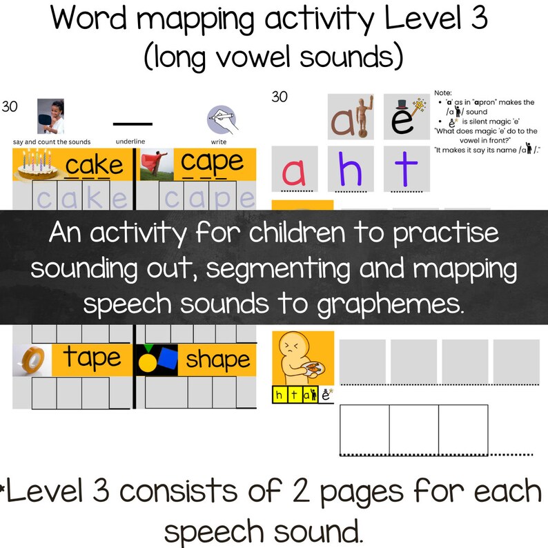 Level 3b (long Vowel Advanced Speech Sounds) Word Mapping Activity - Etsy