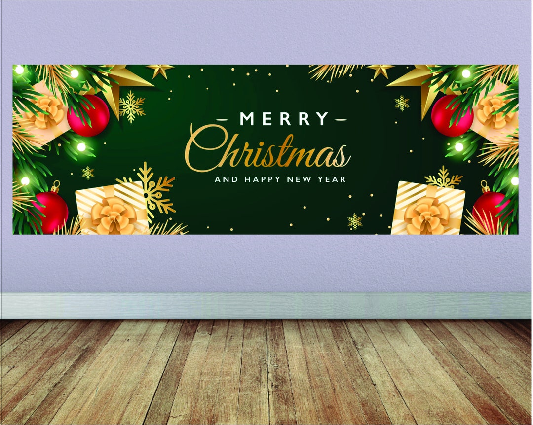 Christmas Banner, Event Banner, PVC Banner, Banner With Grommets, Black ...