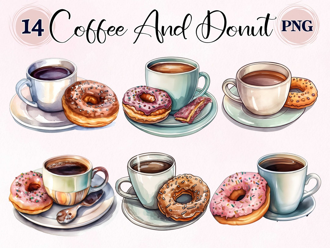 Coffee and Donut, 14 High Quality Pngs, Clipart Donut, Clipart Coffee ...