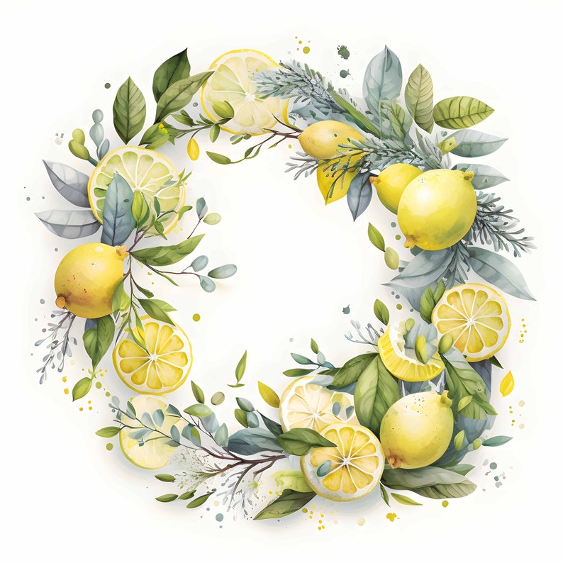 Lemon Frame, 10 High Quality Jpgs, Digital Planner, Digital Download ...