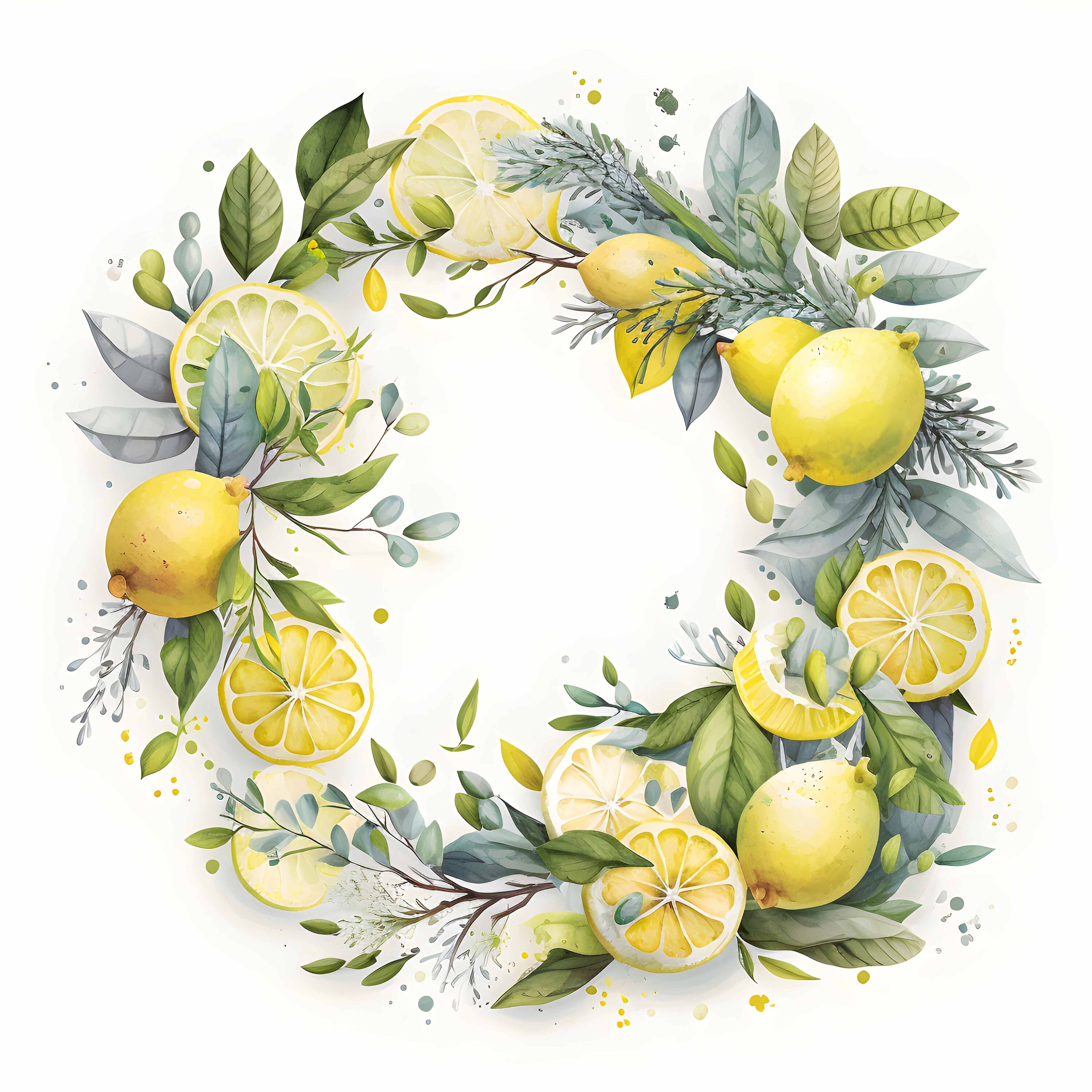 Lemon Frame, 10 High Quality Jpgs, Digital Planner, Digital Download ...