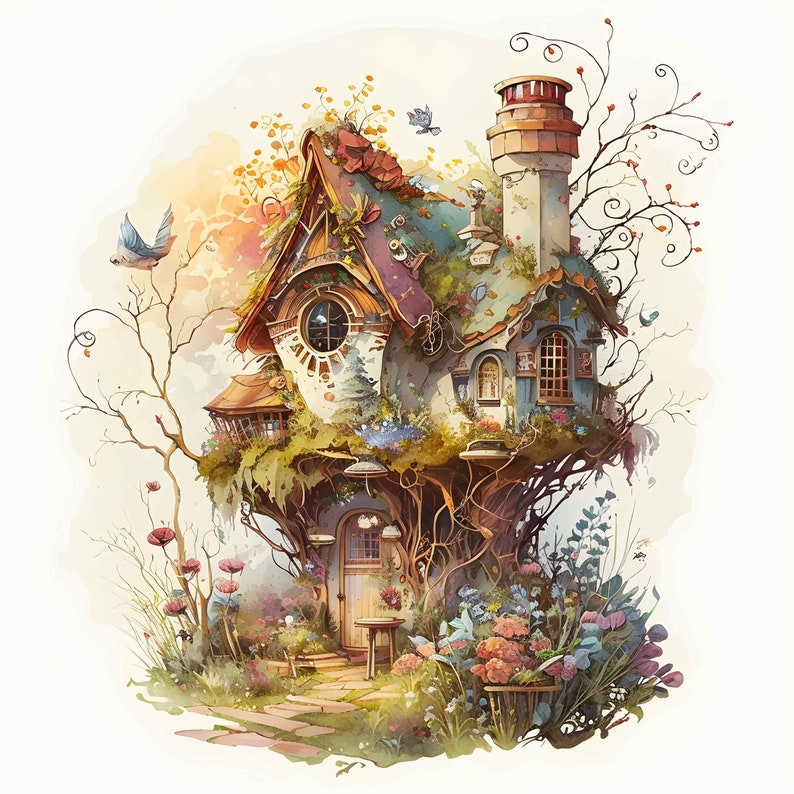Watercolor Fairy House PNG, 1O High Quality Pngs, Clipart Houses ...