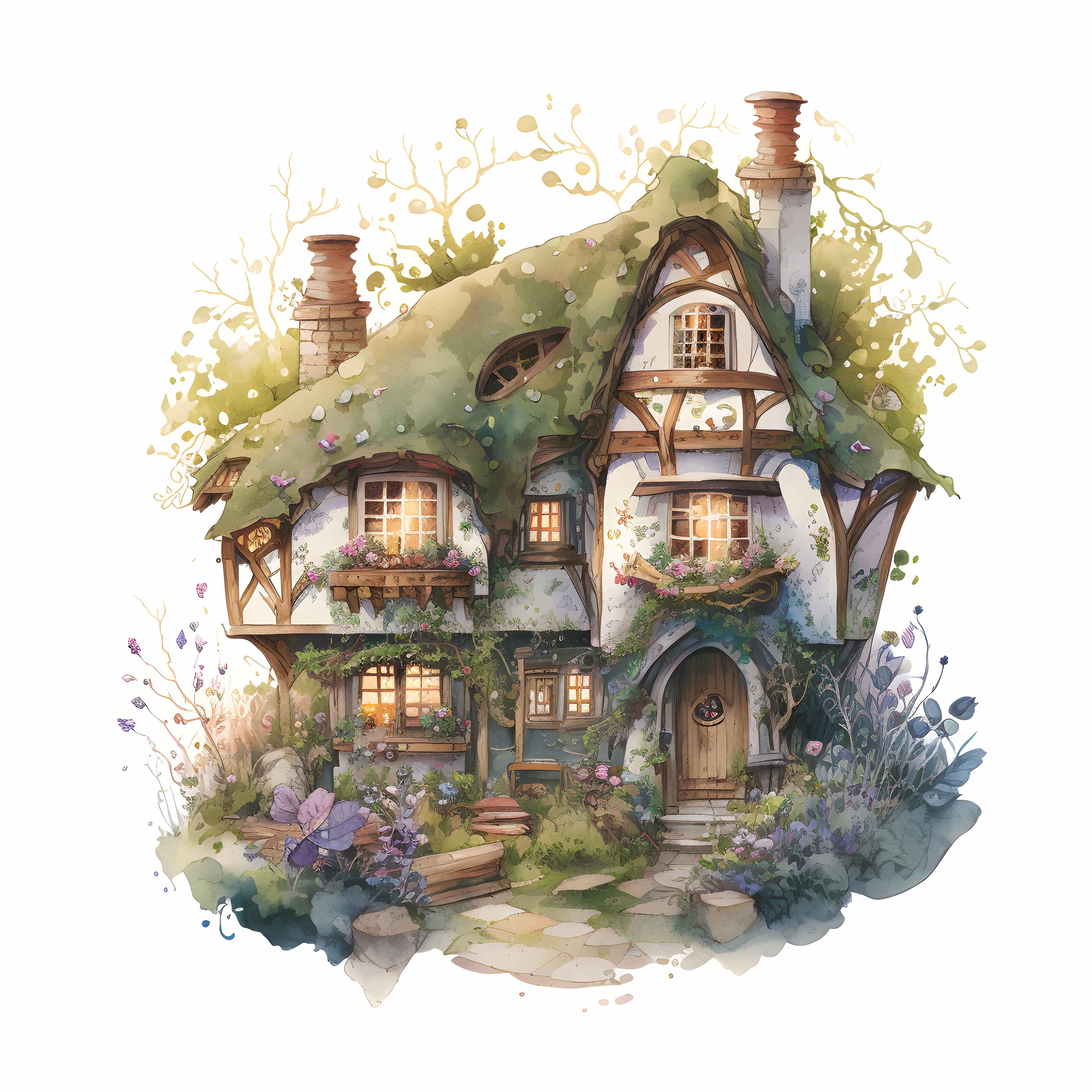 Watercolor Fairy House PNG, 1O High Quality Pngs, Clipart Houses ...